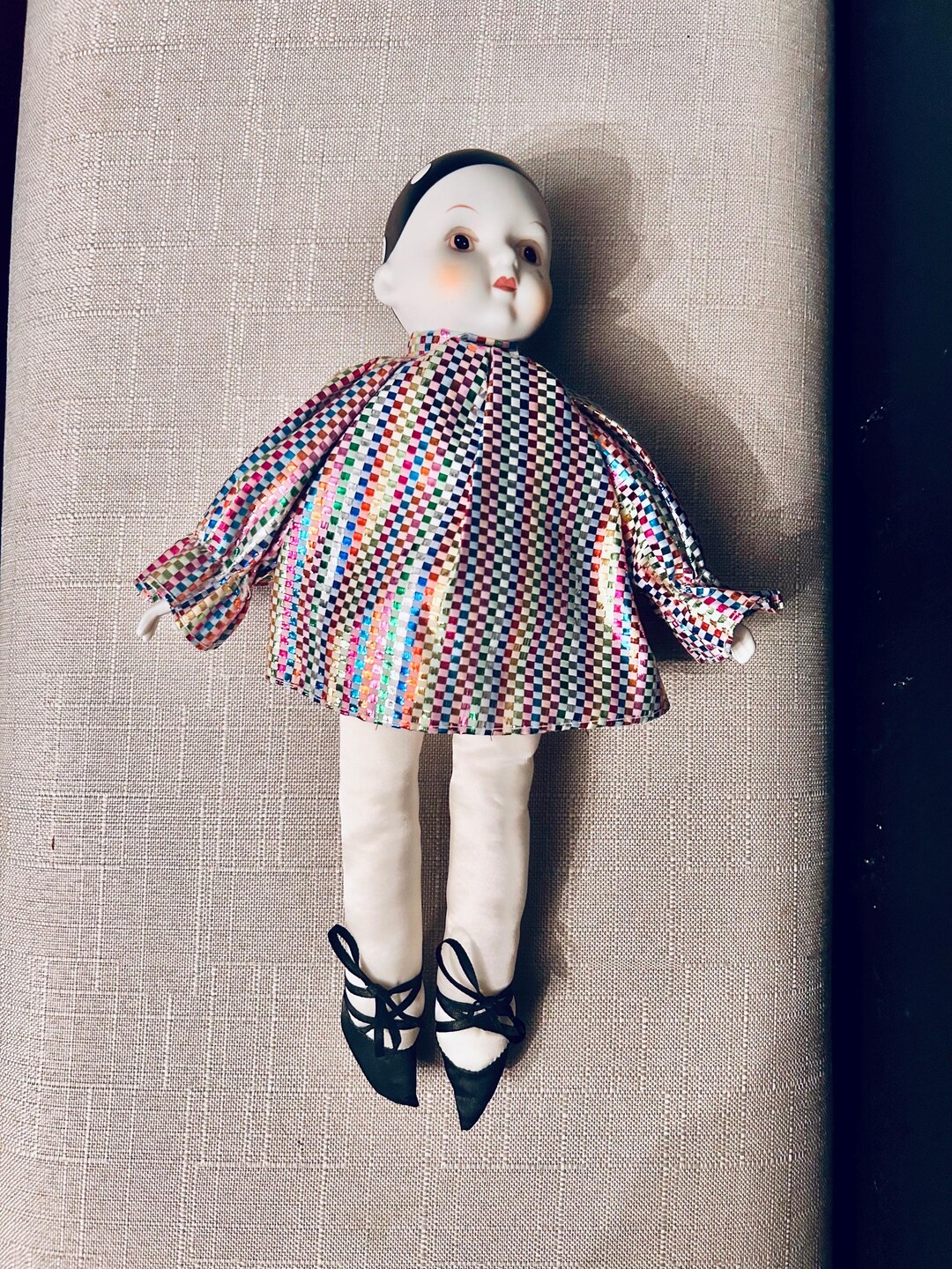 Harlequin Pierrot Mime Musical Doll Porcelain Send in the Clowns - Etsy