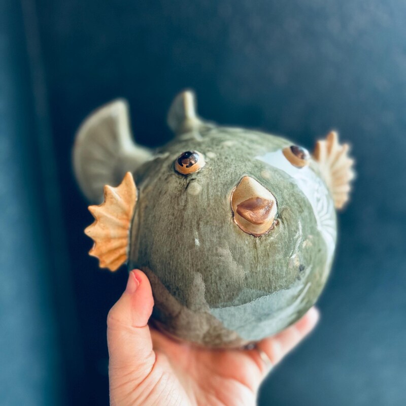 Ceramic Puffer Fish - Etsy