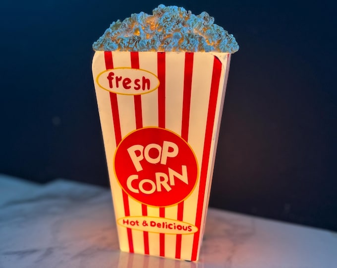 Kirklands Popcorn Nightlight Plug in Light Movie Popcorn Theme Decor 10 ...