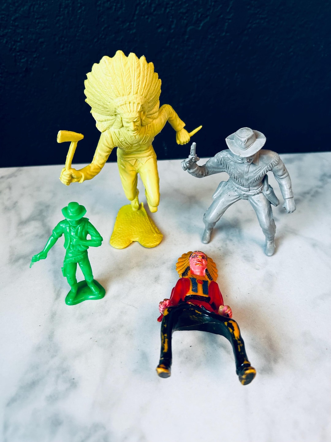 Marx Toys 1964 Indian Cowboy Chief Action Figure Toy Lot 50s and 60s ...