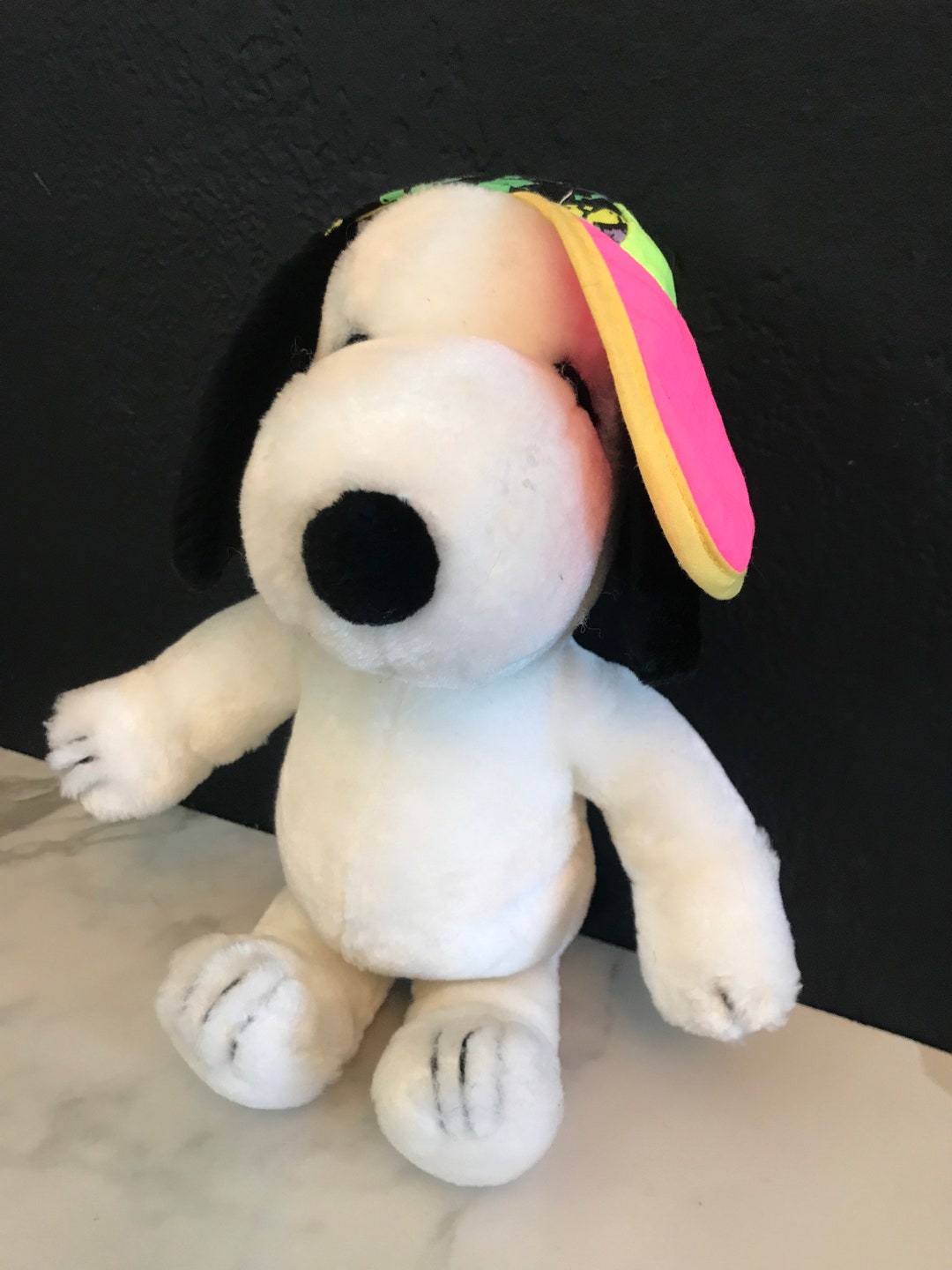 Snoopy Plush Applause Neon Hat Vintage 80s 11 Height Peanuts Charlie ...