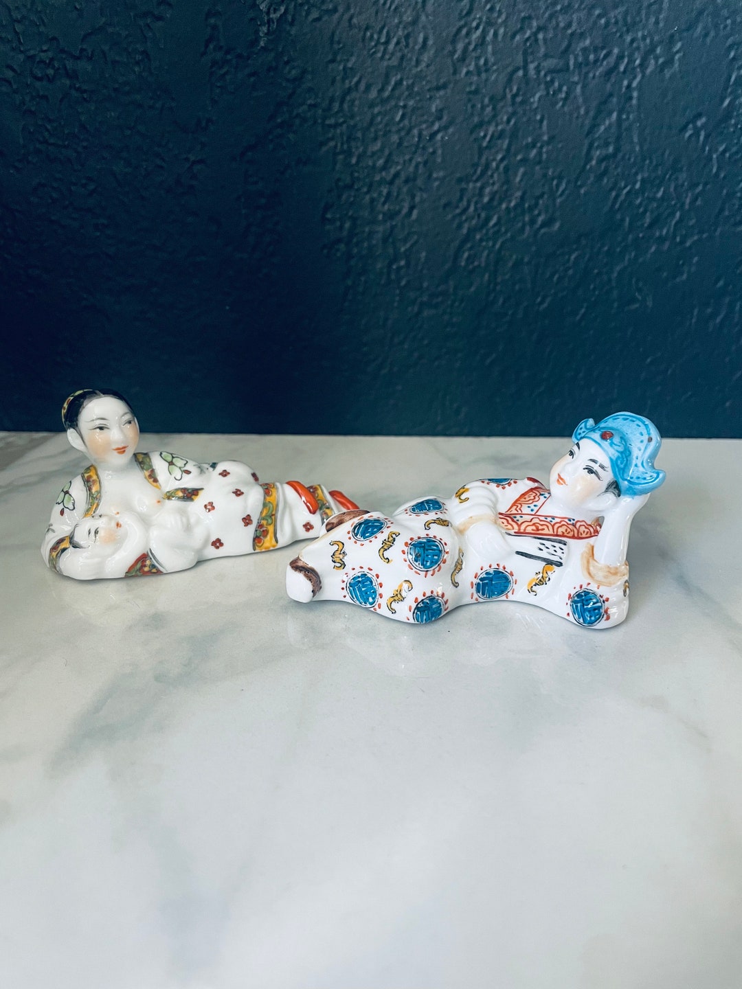 Antique Chinese Porcelain Statues Pair Female Breast Feeding - Etsy