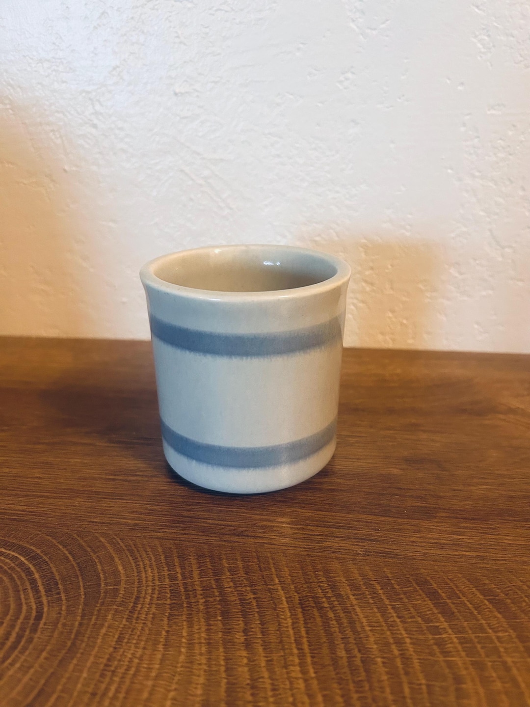Mccoy Pottery Jam Jar 1852 Grayish With Speckled Blue Stripes No Lid - Etsy