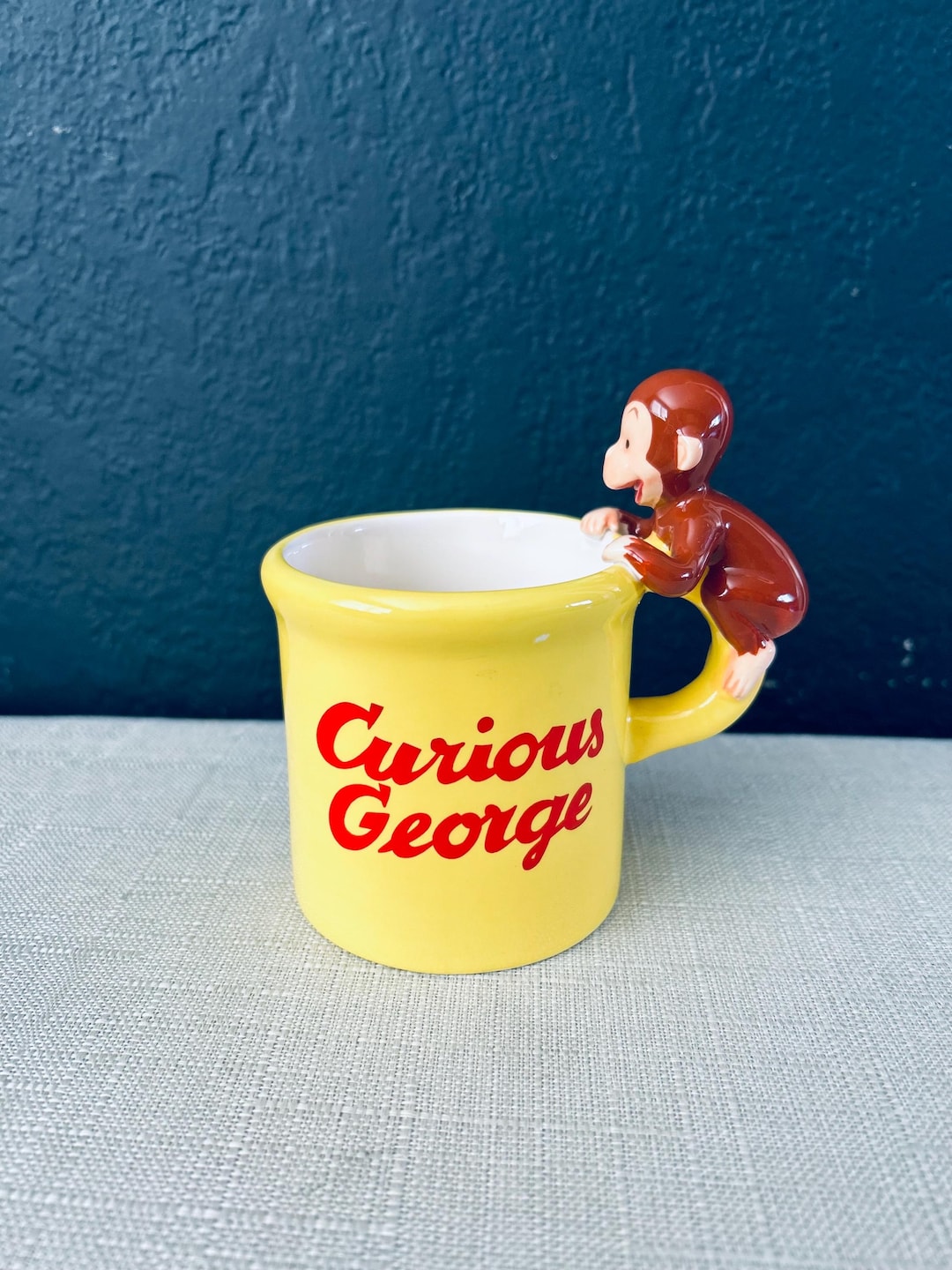 Curious George "a Good Little Monkey" Banana Yellow Vintage Mug 1997 8 ...