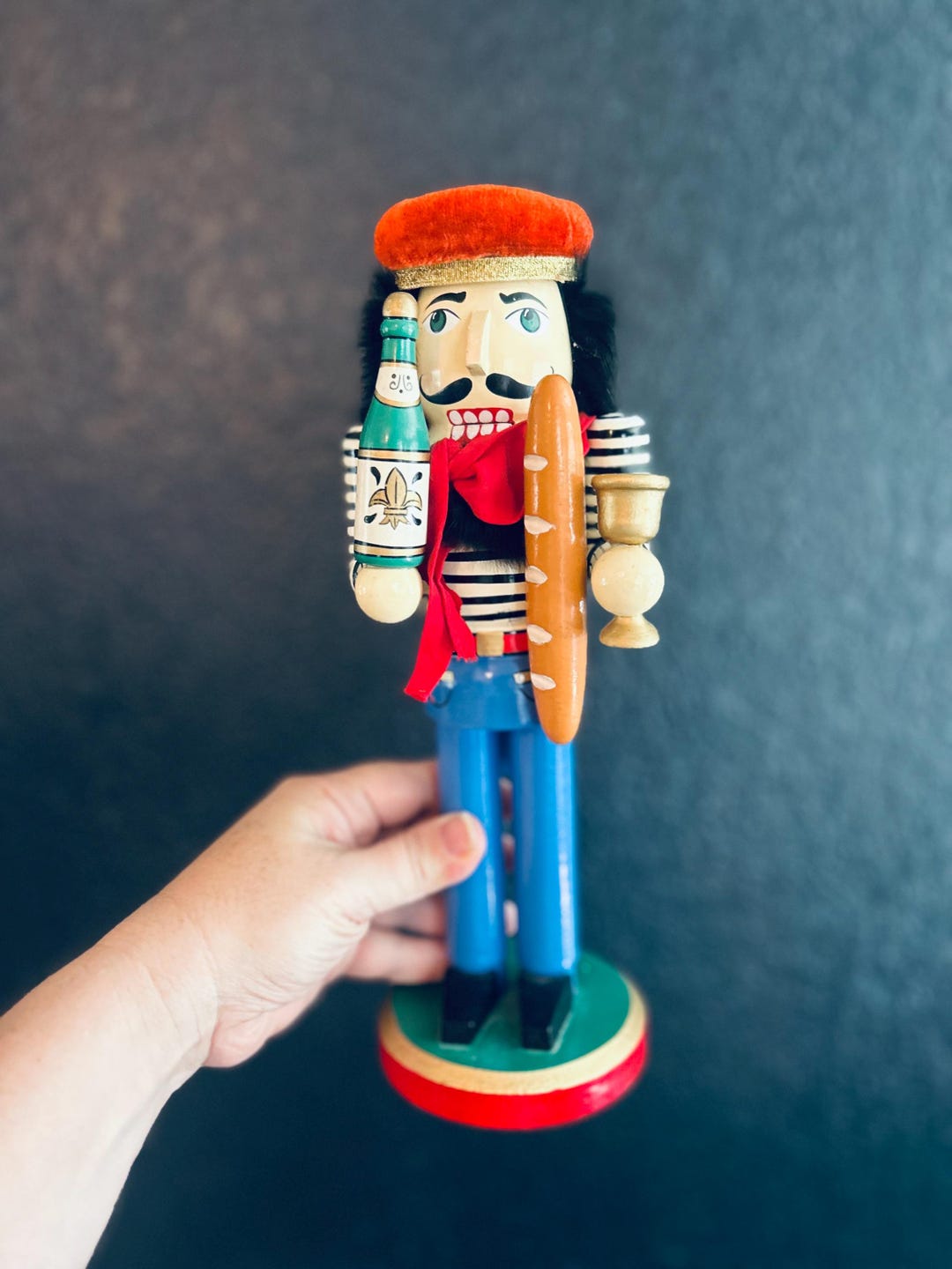 French Nutcracker 12” Champagne Baguette Christmas Decor Holidays New ...