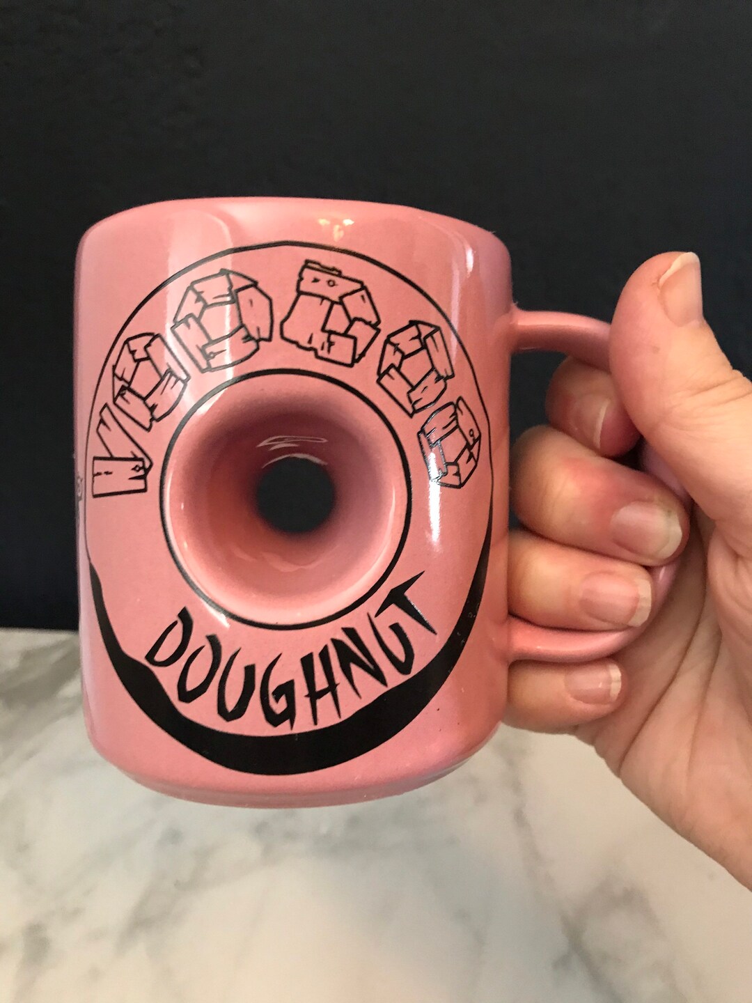 Voodoo Doughnut Pink Mug USA Retro Style Ceramic Hole in Center - Etsy