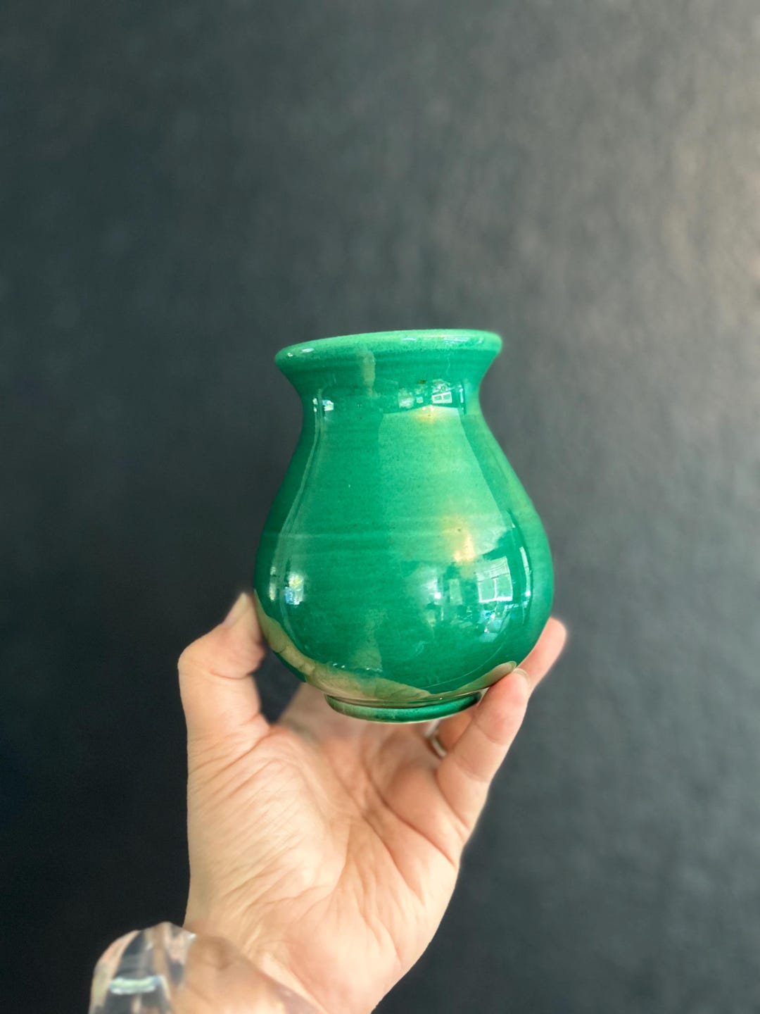 Vallauris French Pottery Clay Art Majolica Green Pottery Vase Stamped ...