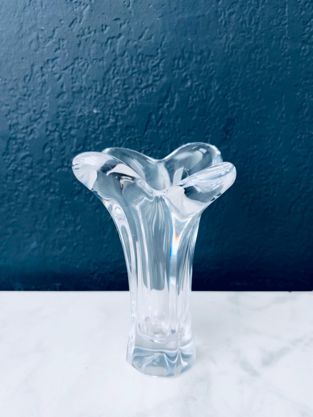Crystal Water Drop Tulip Vase 7” H 1 Lb 6 Oz - Etsy