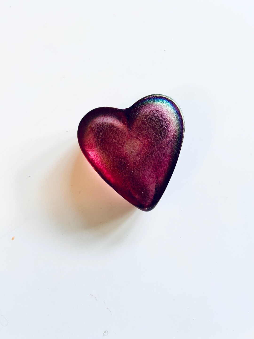 Robert Held Art Glass RHAG Iridescent Red Heart Paperweight Signed - Etsy