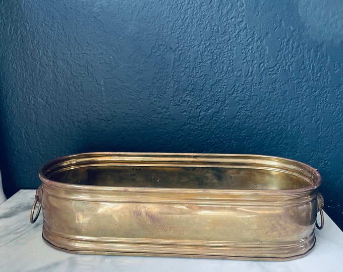 Gatco Solid Brass Rectangular Planter Box Lion Heads 80s India - Etsy