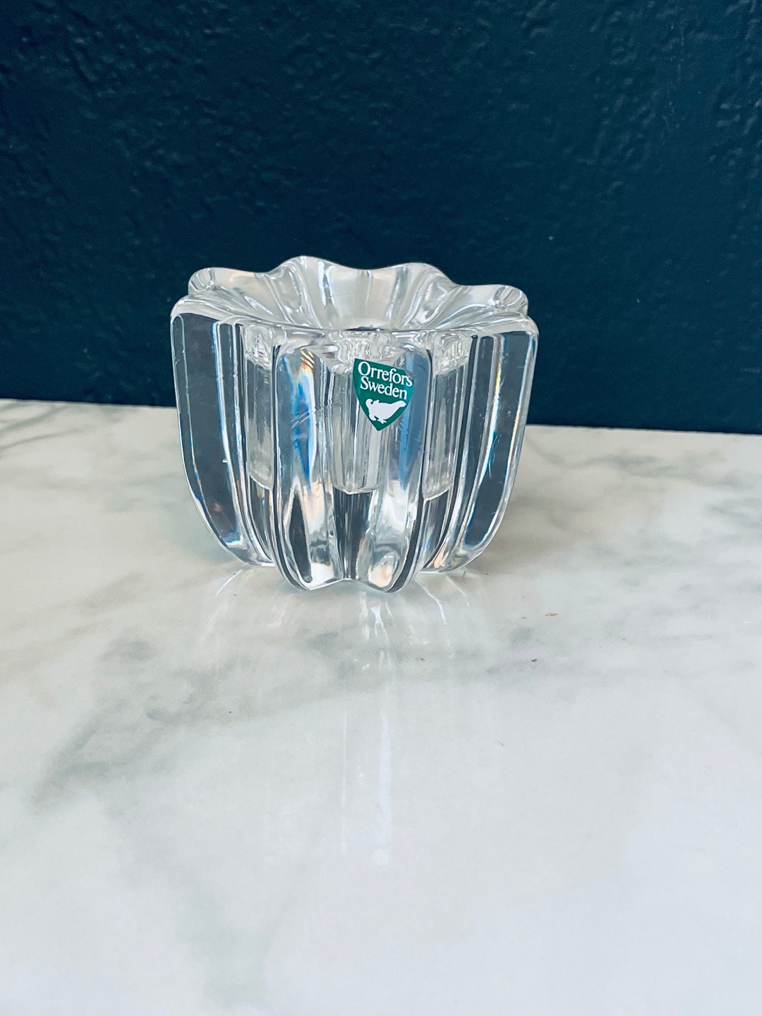 Orrefors Sweden Crystal Votive Candle Holder Star Shaped - Etsy