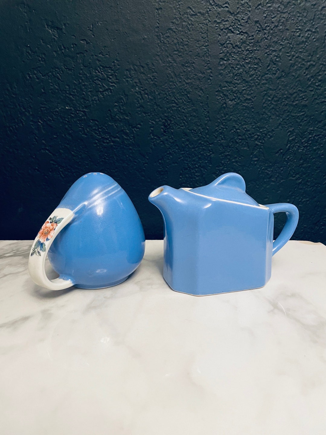 Hall Rose Parade Shaker and Creamer Set Periwinkle - Etsy