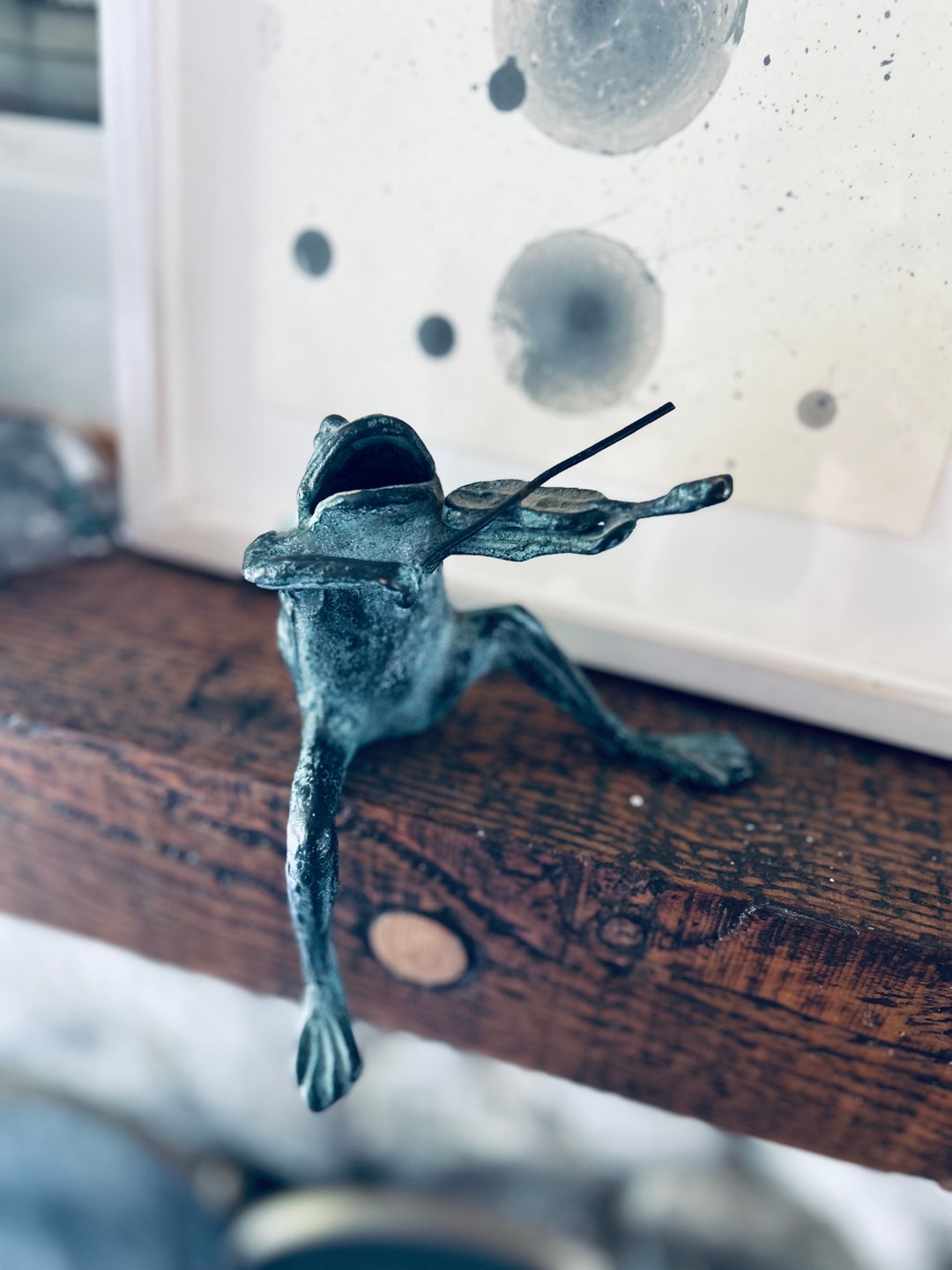 Bronze Frog Playing Violin Sculpture Patina Toad Musician - Etsy