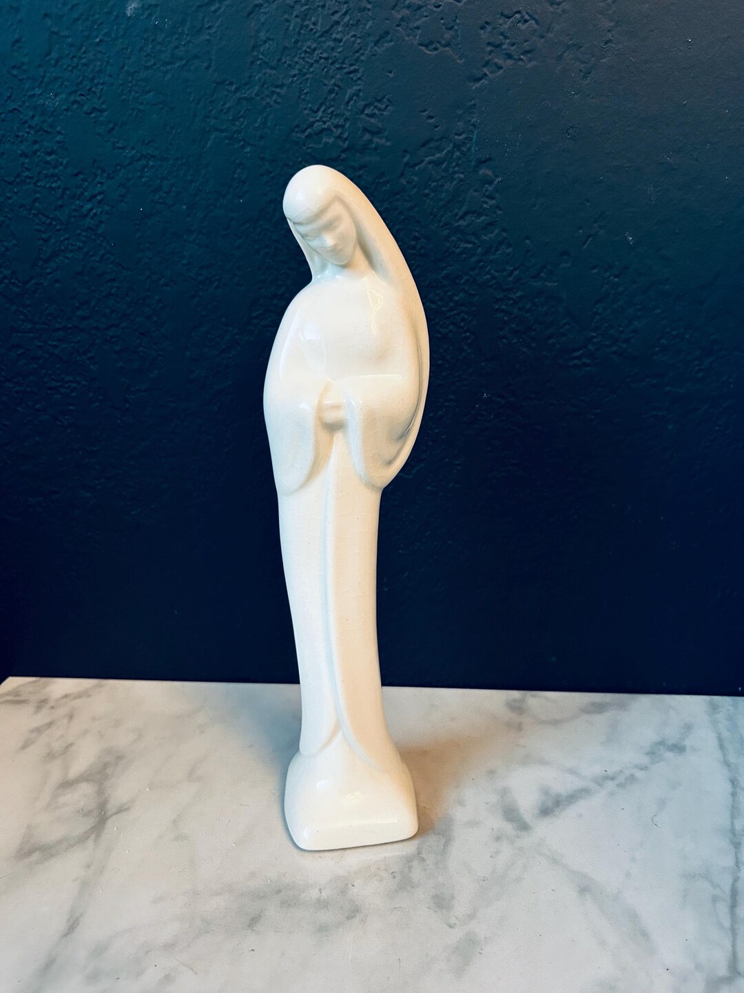 Delrich California Madonna Pottery Statue 10.5” H Minimalist Modern Mcm ...