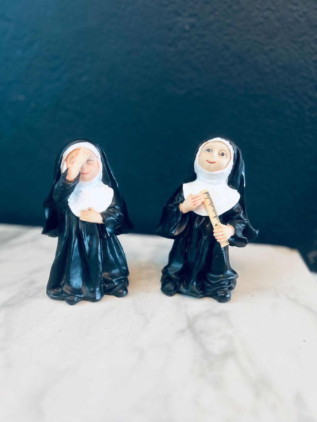 Nun Figurines 5.5” H Pair Catholic School Kitsch K’s Collection - Etsy