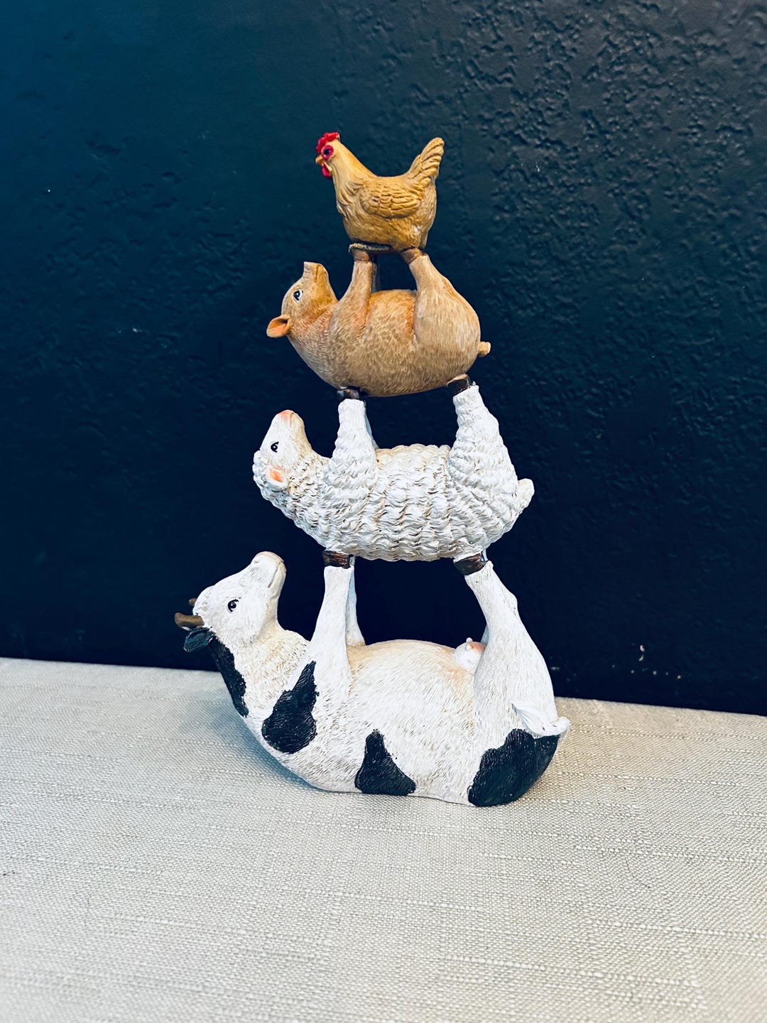 Farm Animal Stack 10 Resin Statue Kitsch Whimsical Decor - Etsy