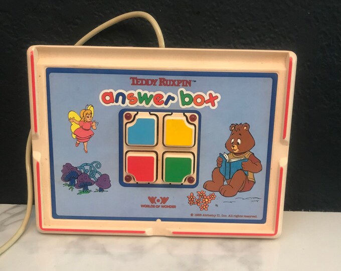 Teddy Ruxpin Worlds of Wonder Answer Box 1985 Vintage 80s Electronic ...