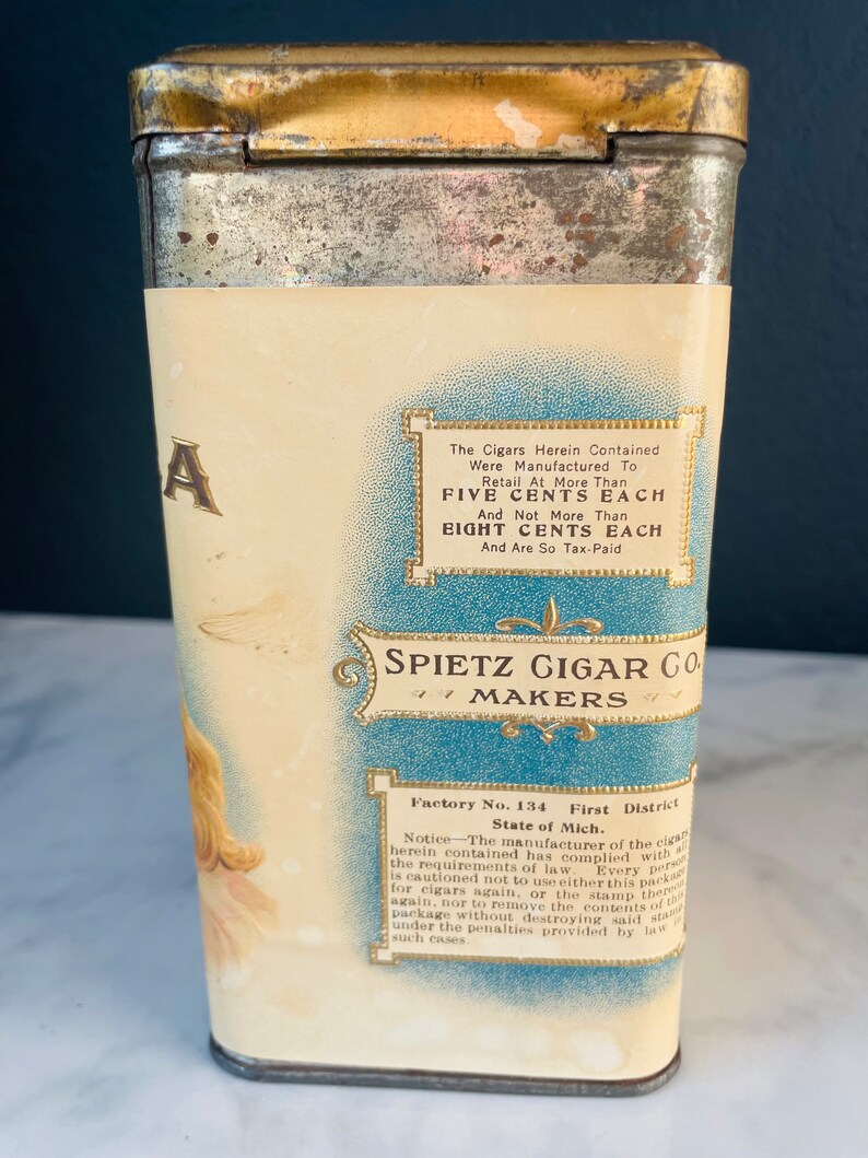 Della Rocca Cigar Tin 1920s Paper Label Rare 6 H - Etsy