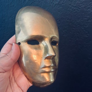 Bronze Mask Sculpture Venetian Mask, Vintage Mask Statue Ancient Italy ...
