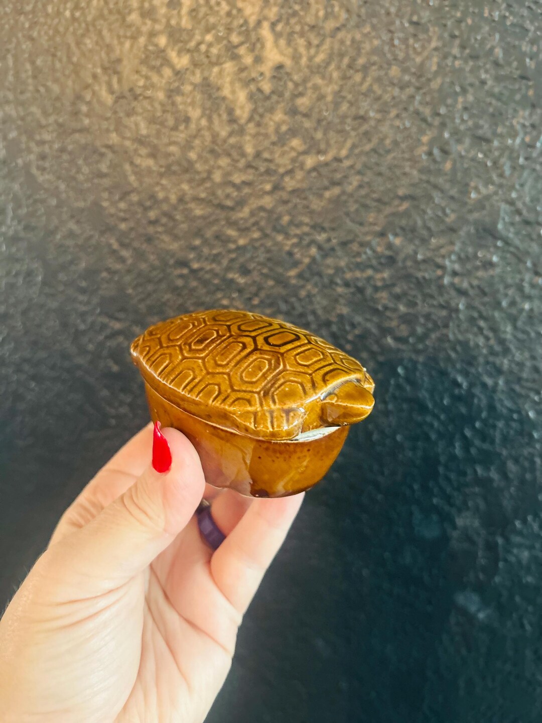 Stoneware Turtle Tortoise Trinket Box 3” Length - Etsy