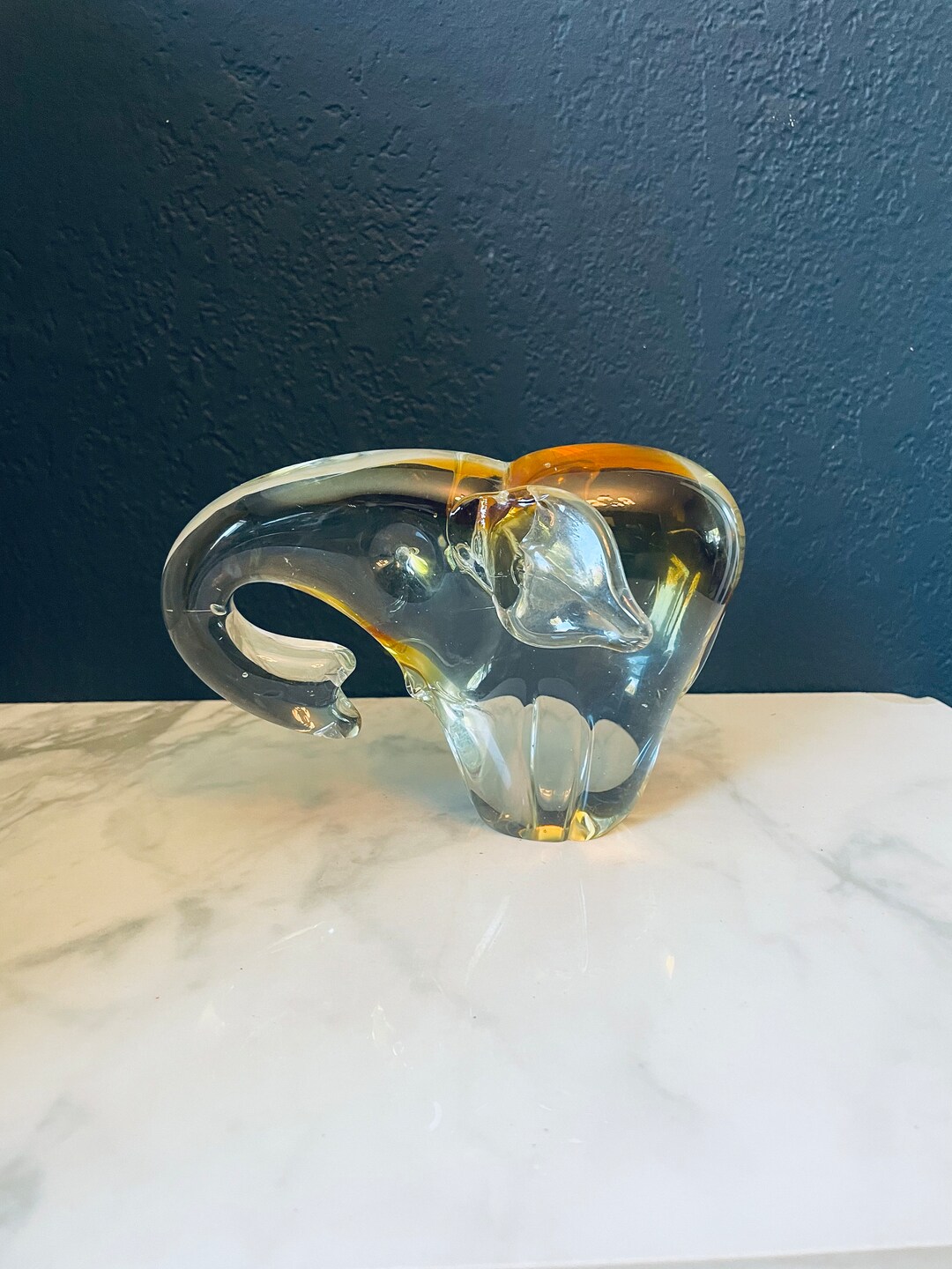 Amber Clear Glass Elephant Good Luck 3 Pounds 5” Height - Etsy