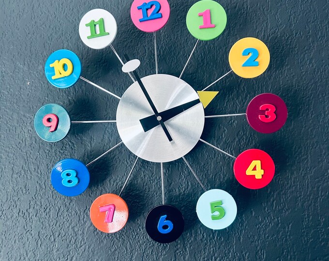 Modern Atomic Mcm Style Wall Clock 15” - Etsy