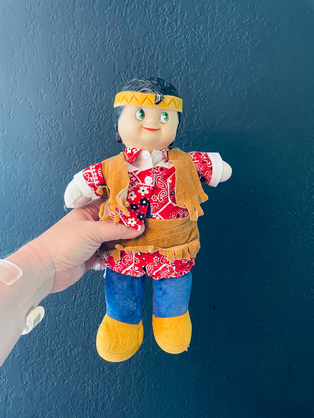 Knickerbocker Huckleberry Hound Native American Boy Plush Doll 1959 ...