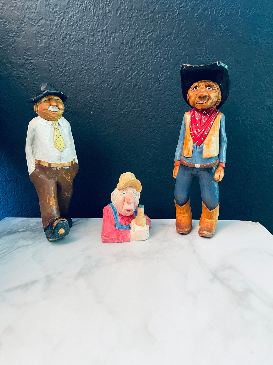 Wooden Carved Men Hobo Cowboy Trucker 9.5 H Signed Woody - Etsy