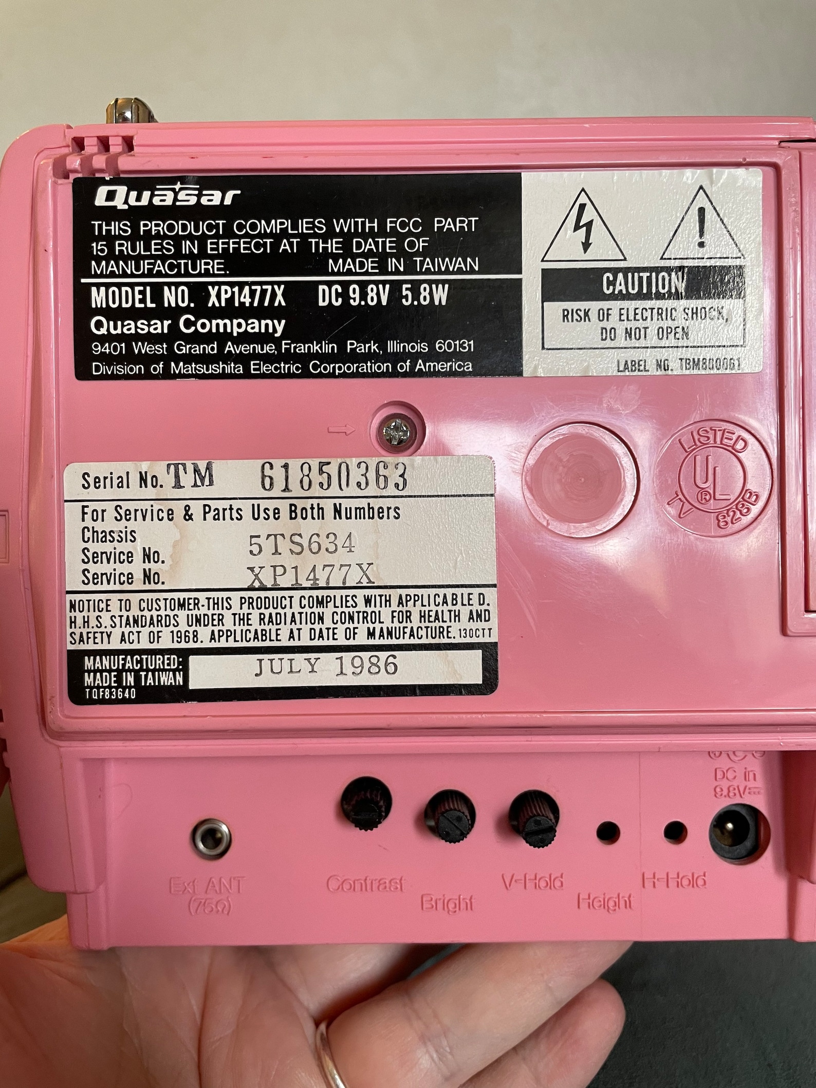 Quasar 1986 Bubble Gum Pink 80s Television TV Radio AM FM - Etsy