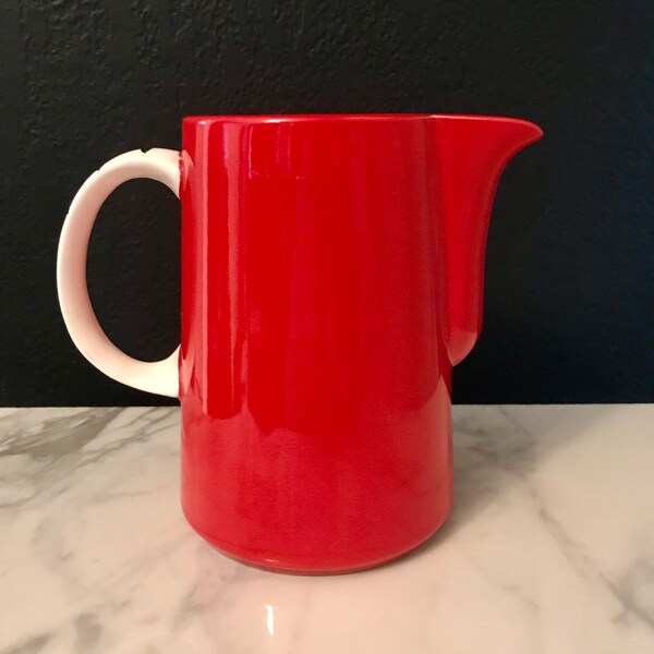 Red Ceramic Pitcher - Etsy