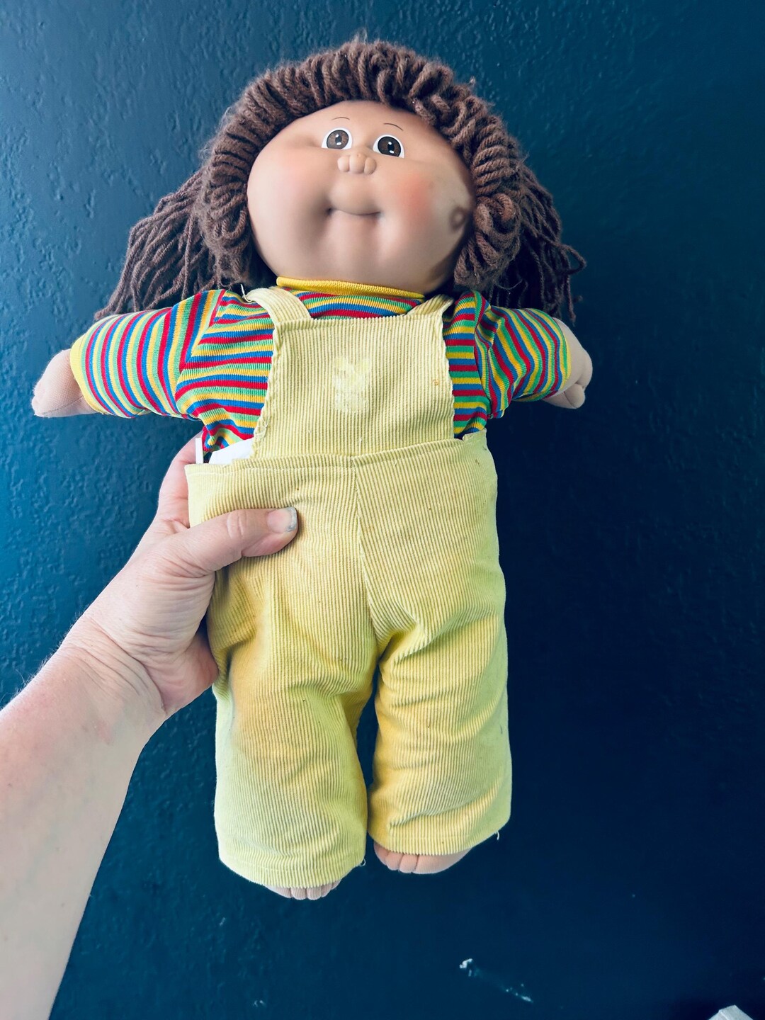 Cabbage Patch Kids 1983 Doll 80s Striped Shirt Yellow Overalls CPK ...