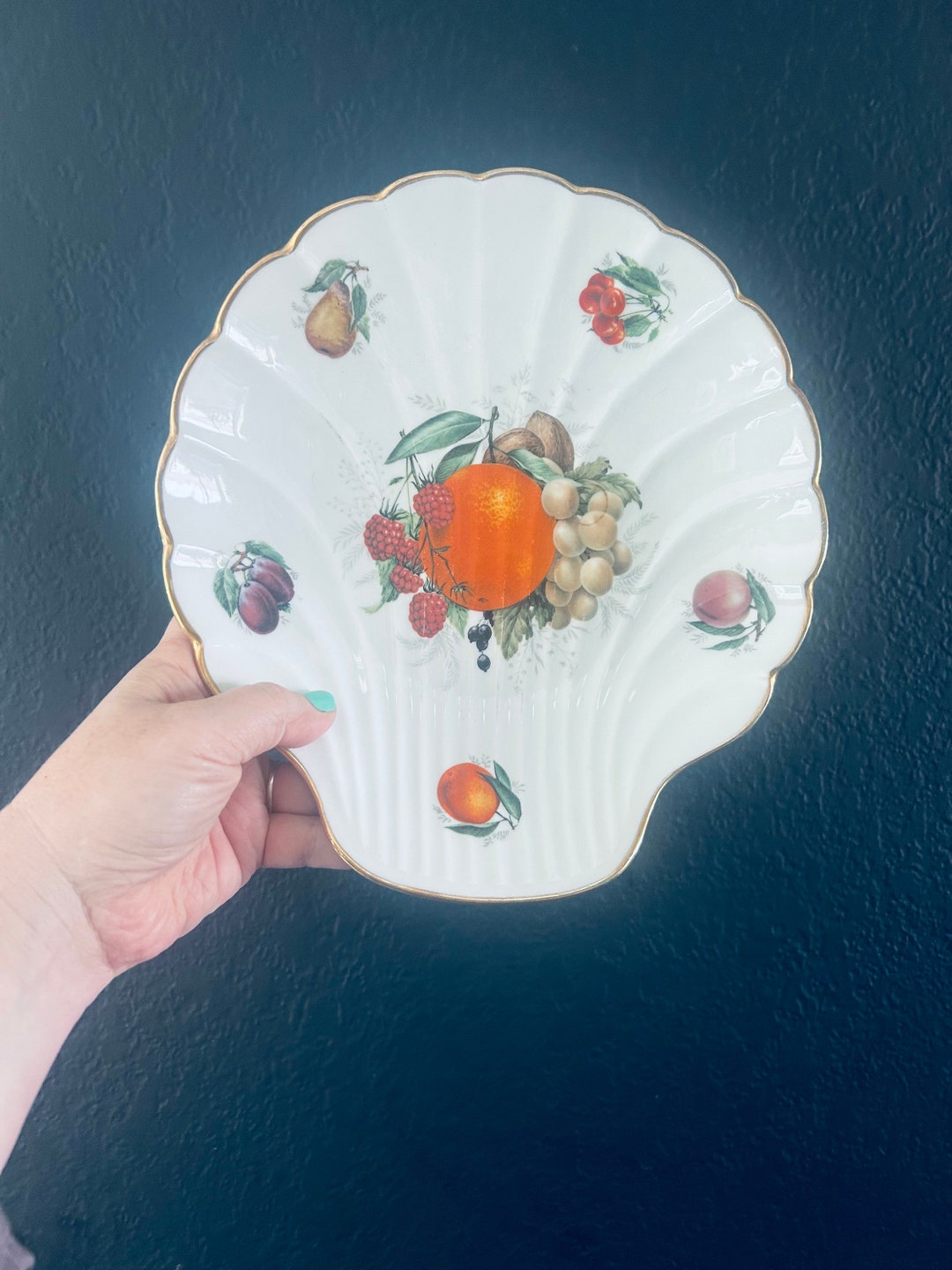Limoges France Porcelain Shell Gold Rim 9” D - Etsy