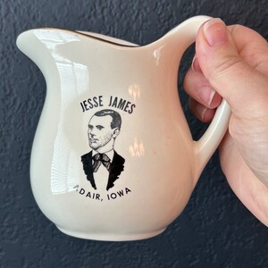 Jesse James Pitcher Souveneir Piece USA Iowa 5 H Gold Rim - Etsy