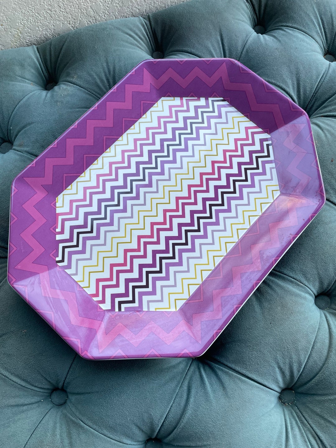 Missoni Chevron Purple Platter Tray 15 X 12 Zig Zag Italian Designer - Etsy