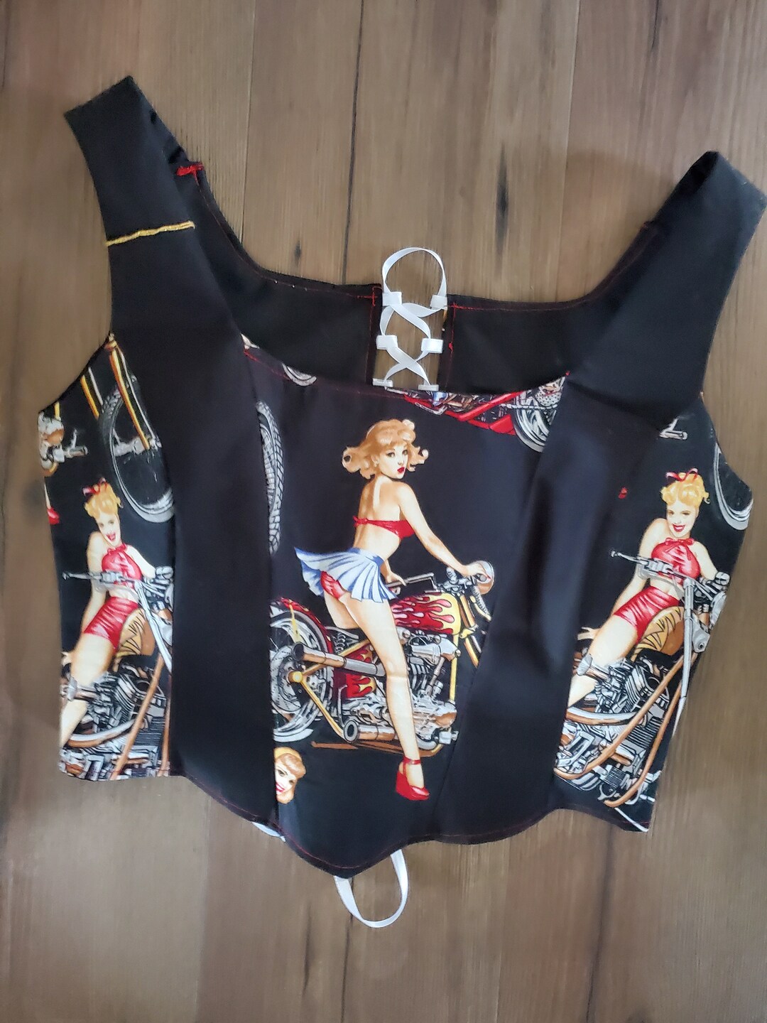 Pinup Biker Girl Reversible Corset Top - Etsy