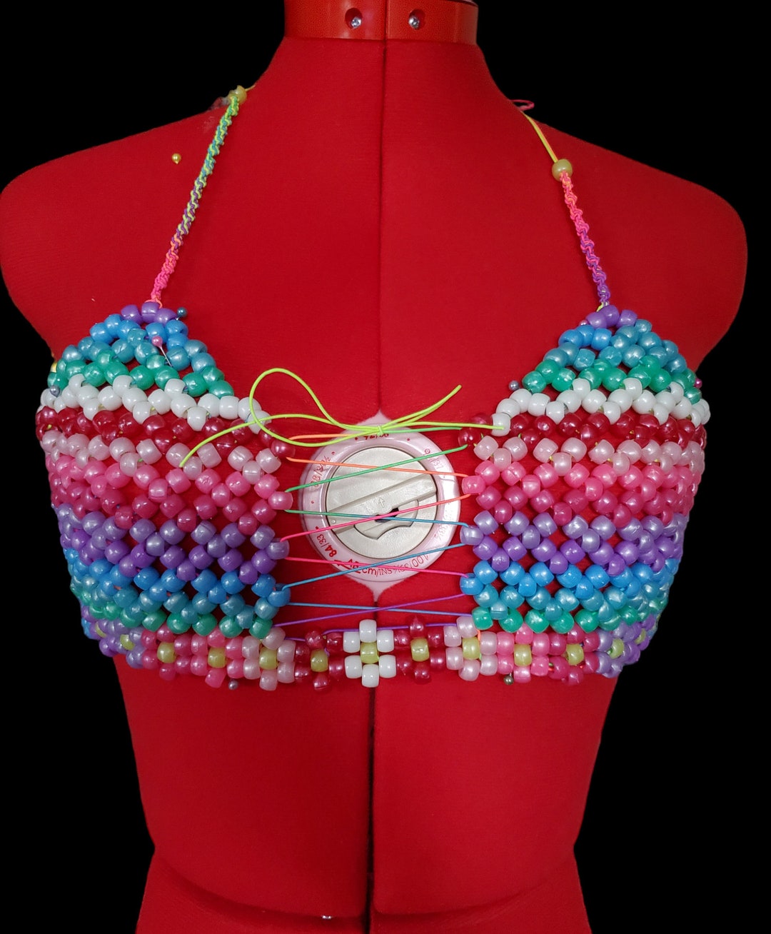 Kandi Bead Bra Top Adjustable With Stars and Flowers - Etsy