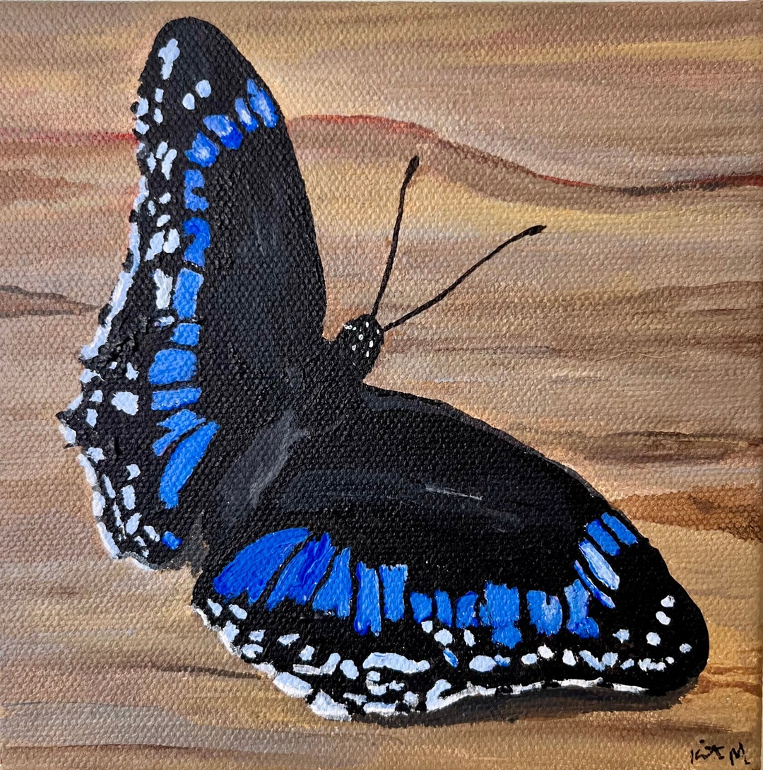 Blue Monarch Butterfly Painting - Etsy