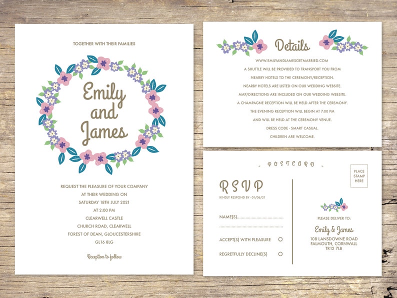 Fresh Modern Wedding Invitation Set Contemporary Wedding - Etsy
