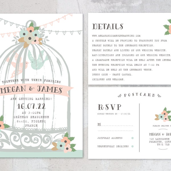 Bird Cage Invitation - Etsy