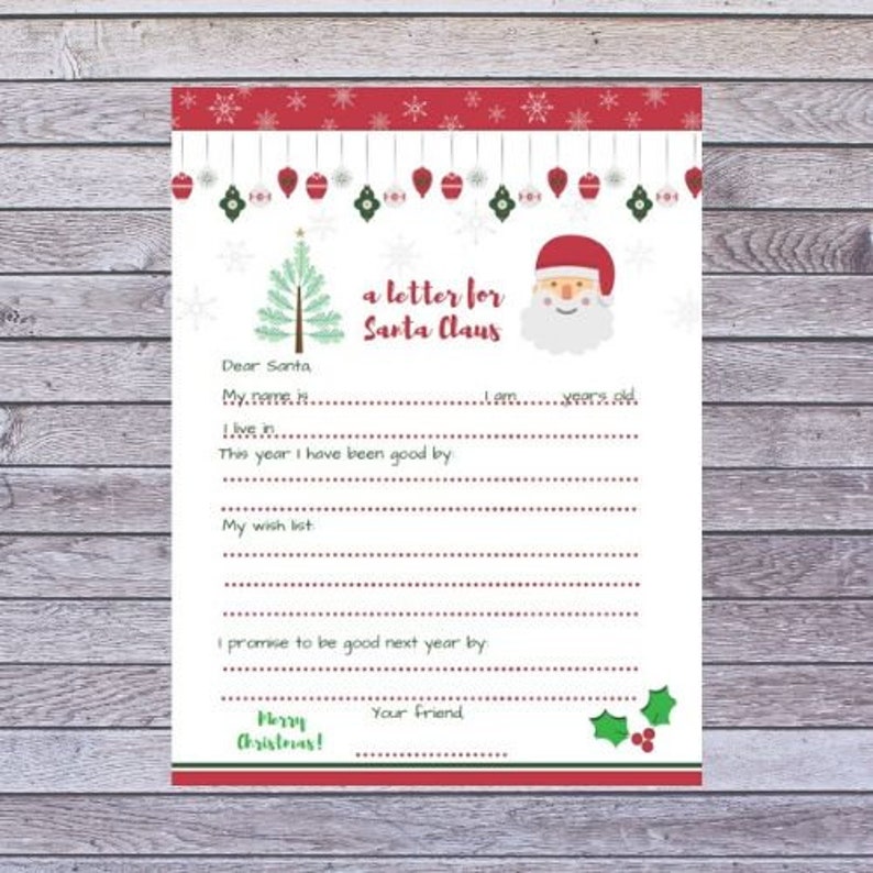 Letter to Santa, Christmas Wish List - Etsy