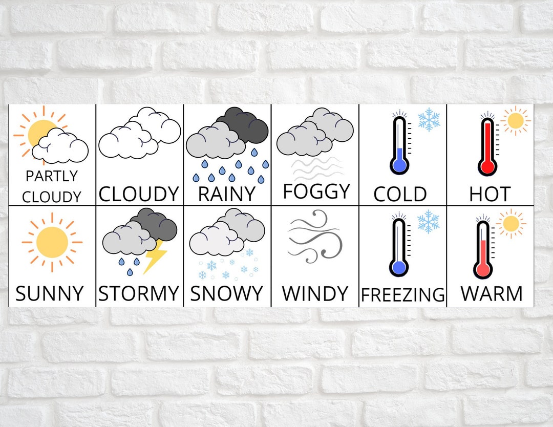 Weather Flashcards, Preschool Weather, Pre-k, Homeschool, Preschool ...