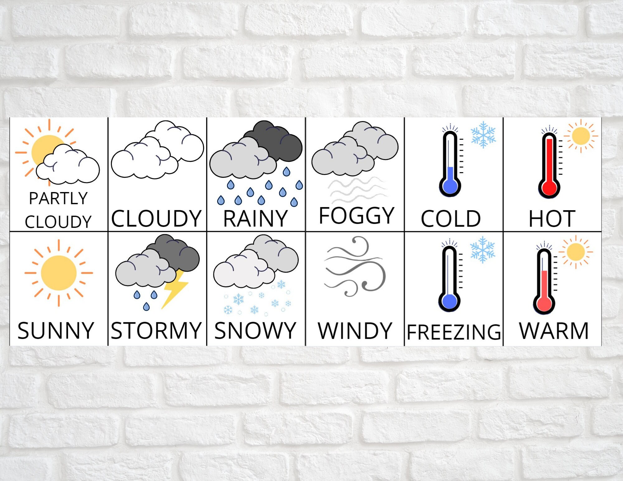 Weather Flashcards, Preschool Weather, Pre-k, Homeschool, Preschool ...