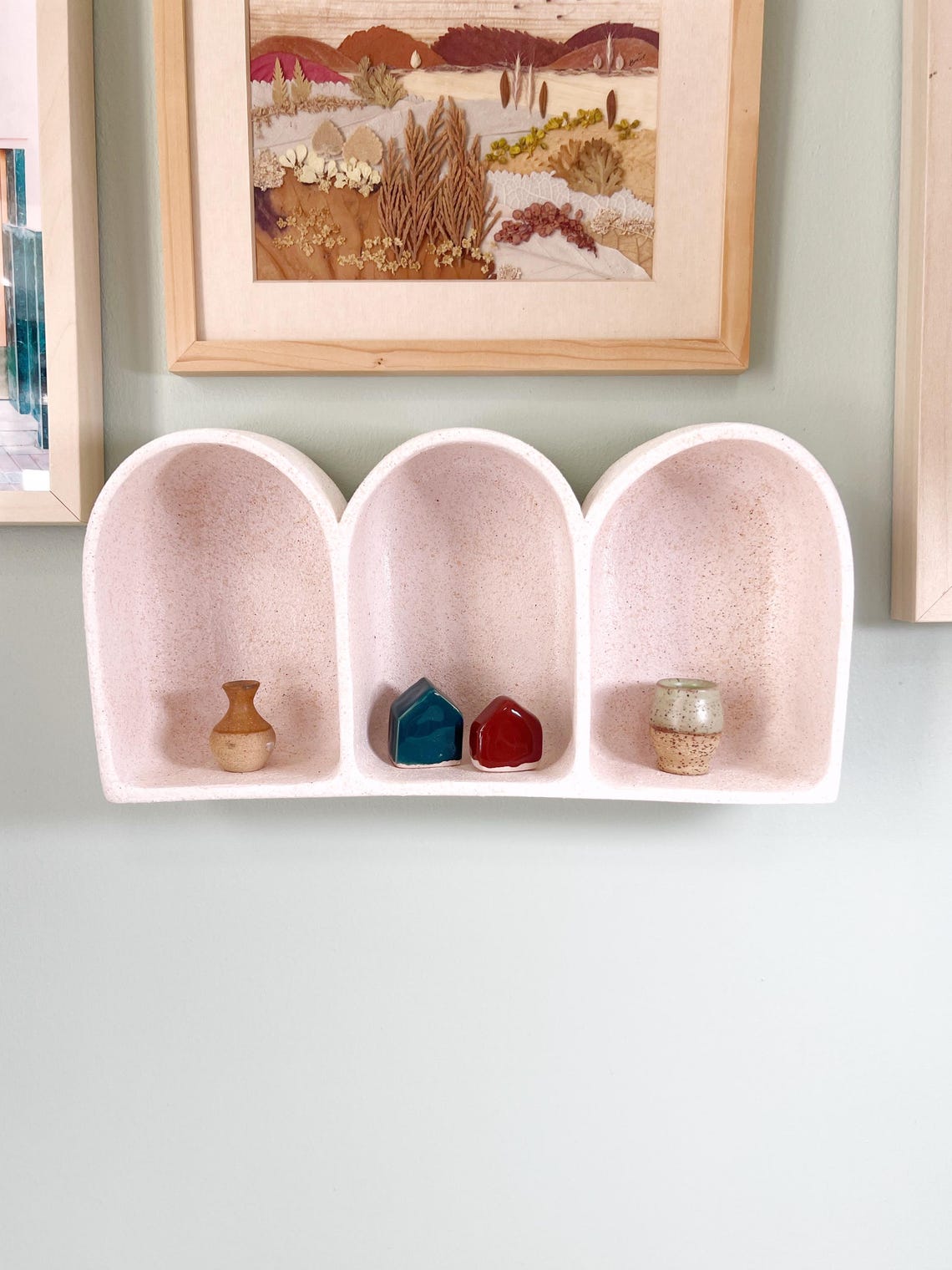 Ceramic Altar Shelf Handmade Ceramic Wall Decor, Wall Hanging Ceramic ...