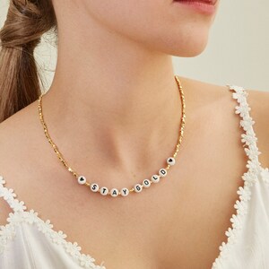 Stay Gold Necklace/ Letter Necklace/ Gold Plated Brass Necklace/ Gift ...