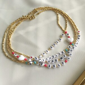 Stay Gold Necklace/ Letter Necklace/ Gold Plated Brass Necklace/ Gift ...