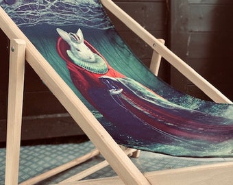 Rabbit King Folding Garden Deck Chair High Quality Wooden | Etsy