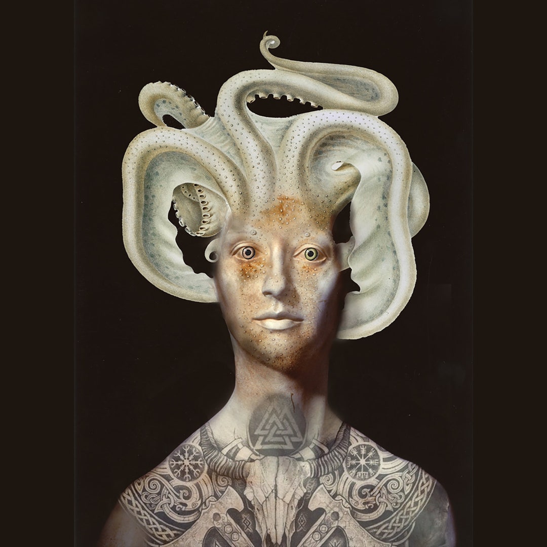 Surreal Art "octopus" / Surreal Collage Fine Art / Sustainable Art - Etsy