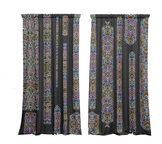 Set of 2 Blackout Curtains Room Divide Screen Wall Panel | Etsy