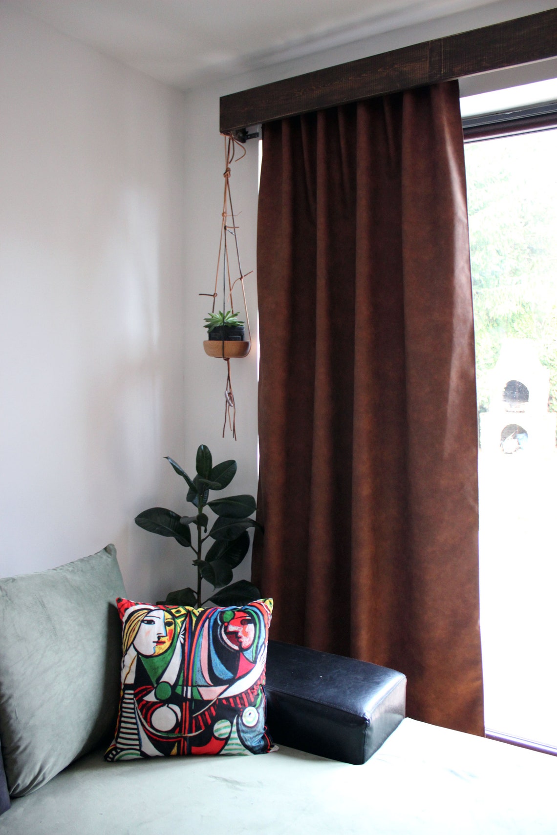Eco LEATHER Curtains Set of 2 Curtains Room Divide Screen Wall - Etsy