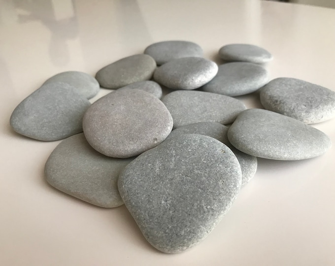 10 Large and Flat Beach Stones Natural Sea Stones Size”2.4 - 2.8 /6.0-7 ...